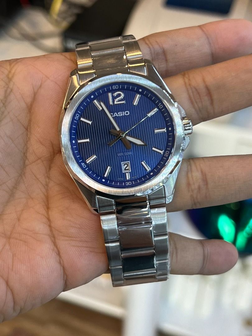 ORIGINAL CASIO Analog Blue Dial Stainless Steel Men's Watch MTP-E725D-2AV, Luxury, Watches on ...