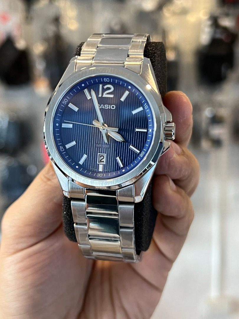 ORIGINAL CASIO Analog Blue Dial Stainless Steel Men's Watch MTP-E725D-2AV, Luxury, Watches on ...