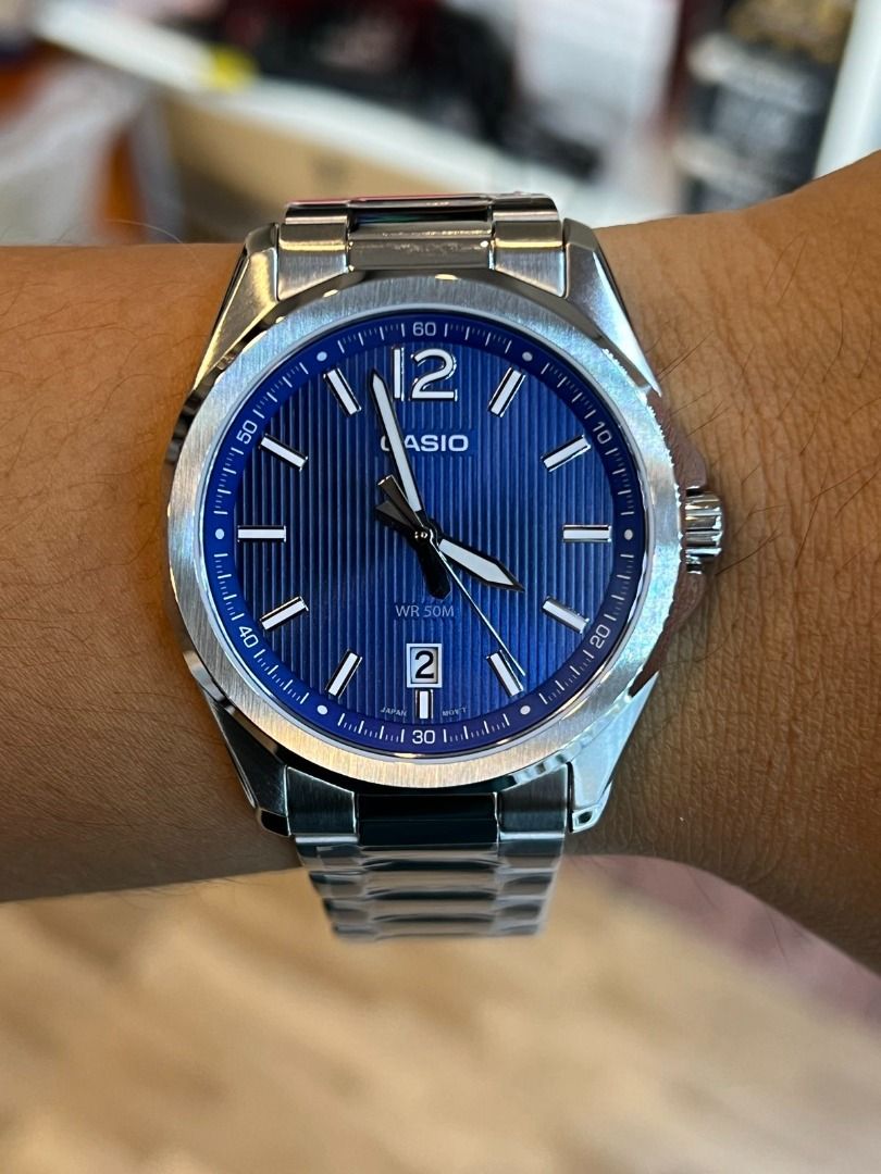 ORIGINAL CASIO Analog Blue Dial Stainless Steel Men's Watch MTP-E725D-2AV, Luxury, Watches on ...