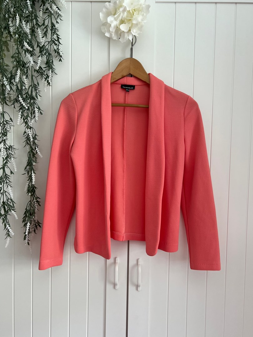 Pink Formal Office Barbie Blazer Outer Wear, Women's Fashion, Coats ...