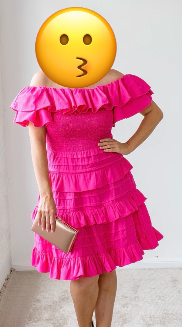 Pink frill dress, Women's Fashion, Dresses & Sets, Dresses on Carousell