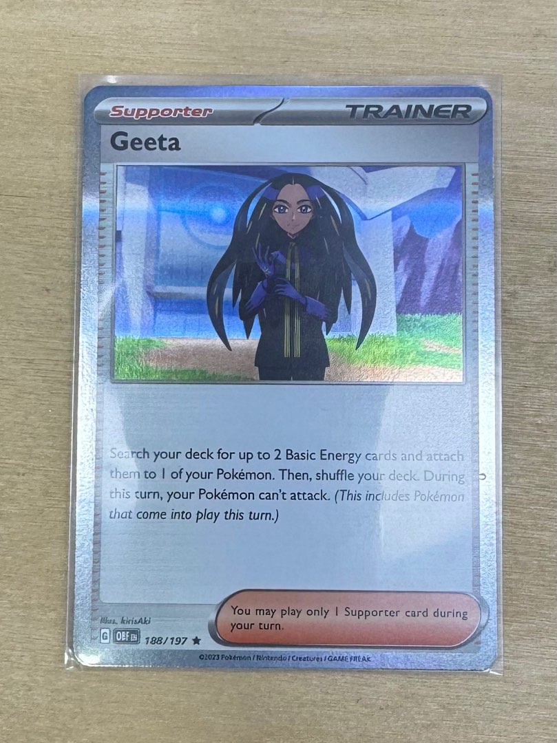 Pokemon TCG official Obsidian Flames Trainer Geeta holo 188/197 illus ...