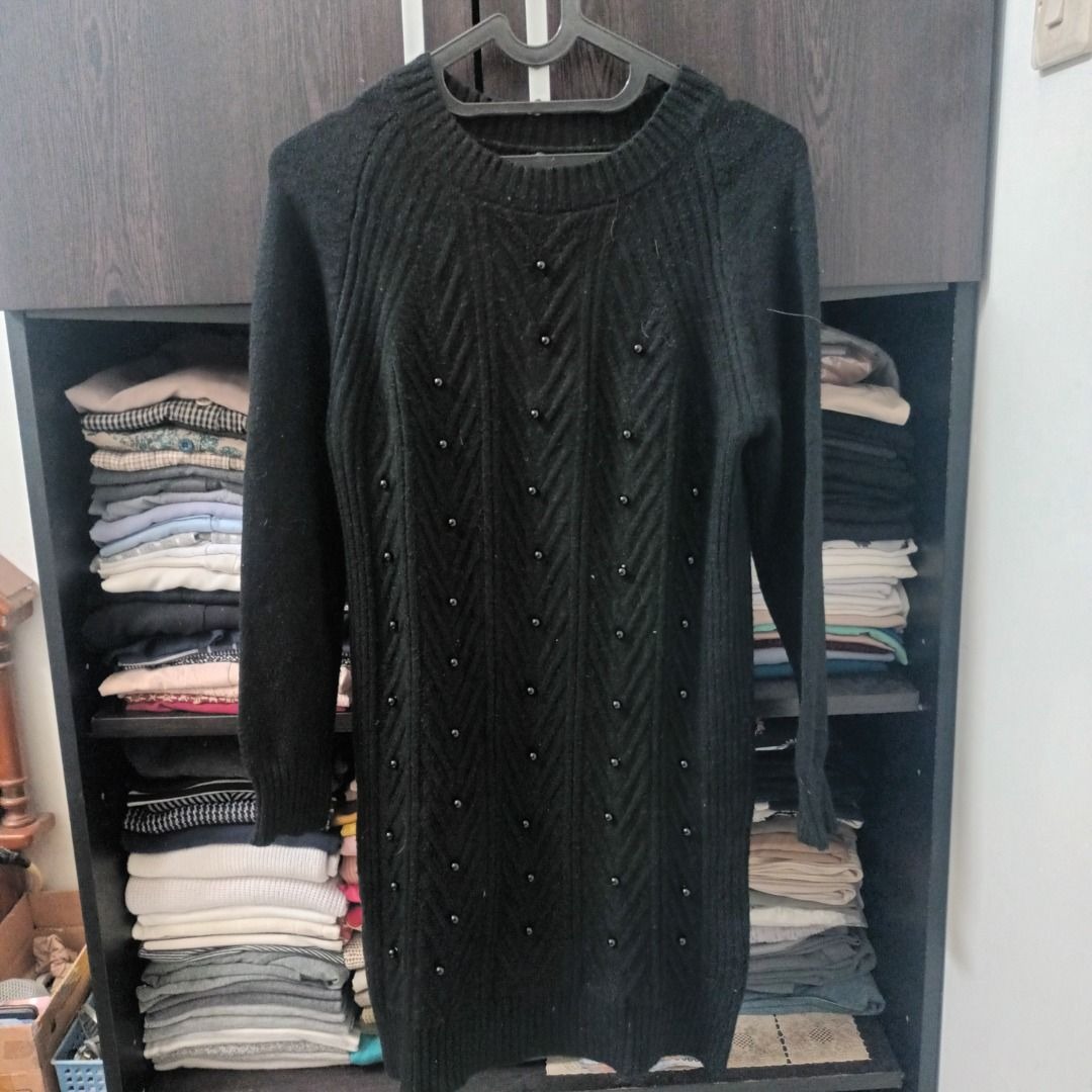 Sweater Rajut Hitam / Knitwear / Outer, Fesyen Wanita, Pakaian Wanita ...