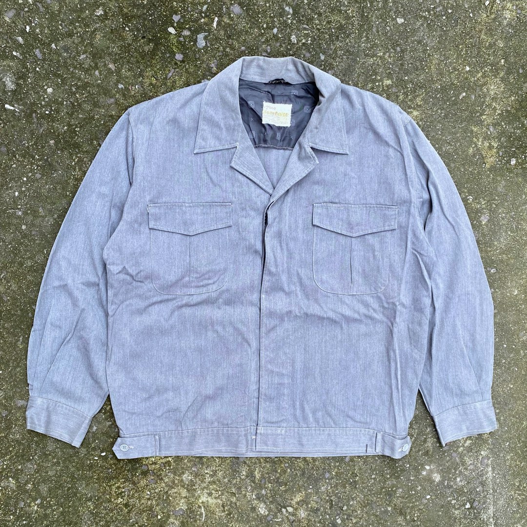 Vintage 70s/80s Bokudo Japan 2-Pocket Work Jacket Gray, Men's Fashion ...