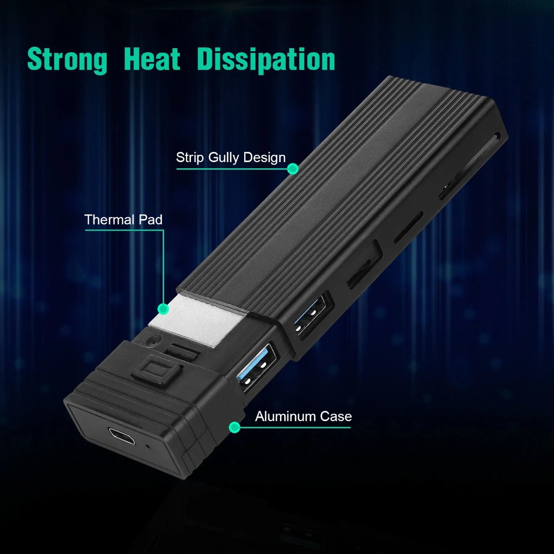 5-in-1 USB C HUB With Disk Storage Function for M.2 NVME NGFF SSD Type ...
