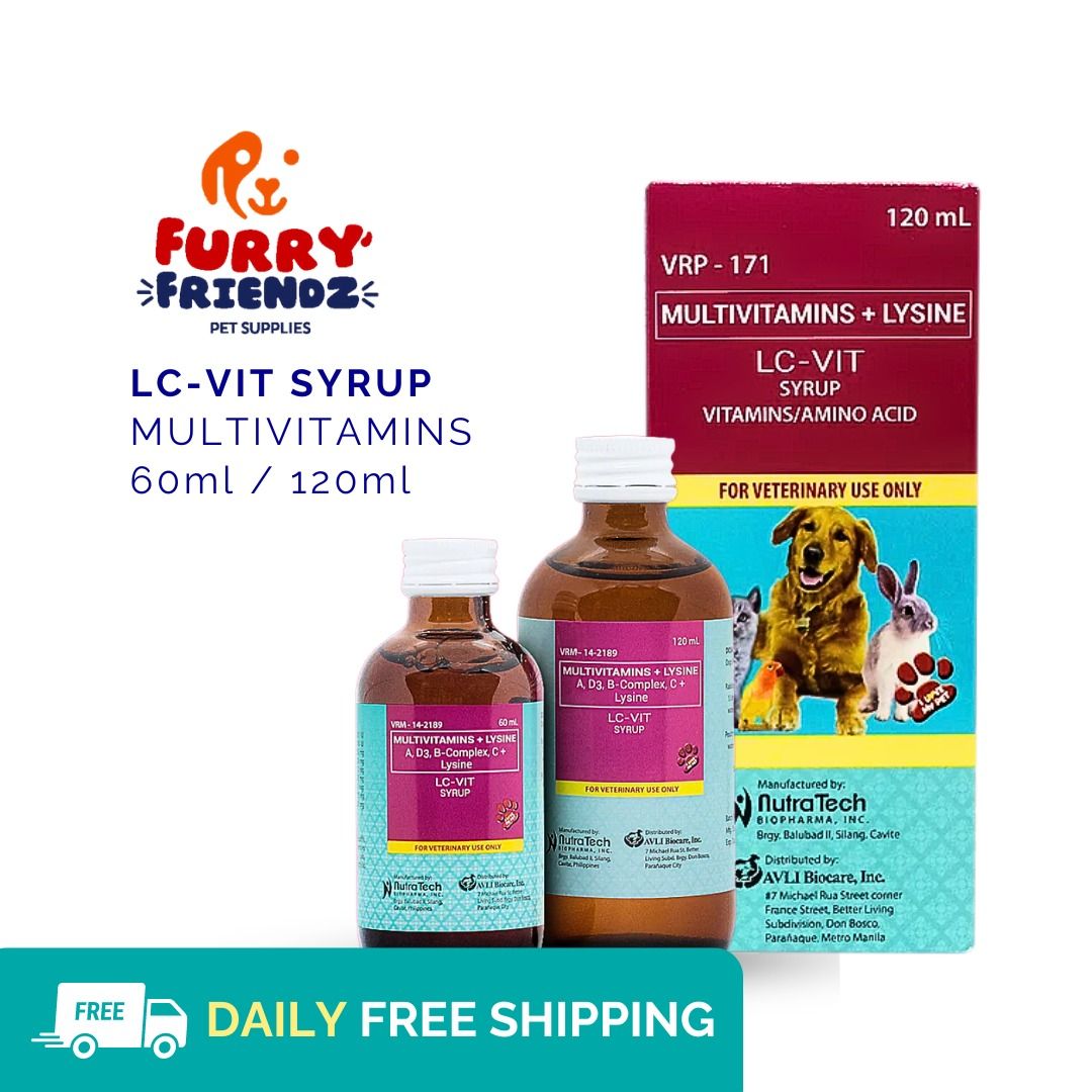 60ML LC-Vit Syrup Multivitamins + Lysine for Dogs and Cats by NutraTech ...