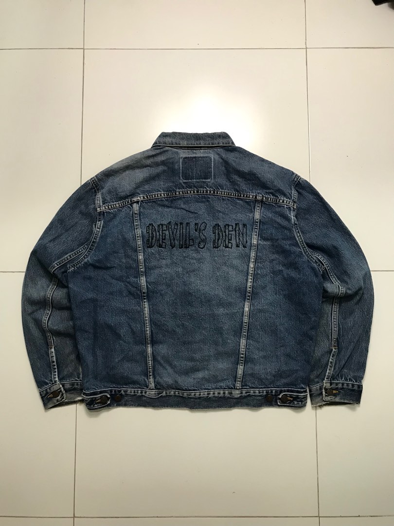 90s Levis “Devil’s Den” mens trucker jacket | Biker Jacket, Men's ...