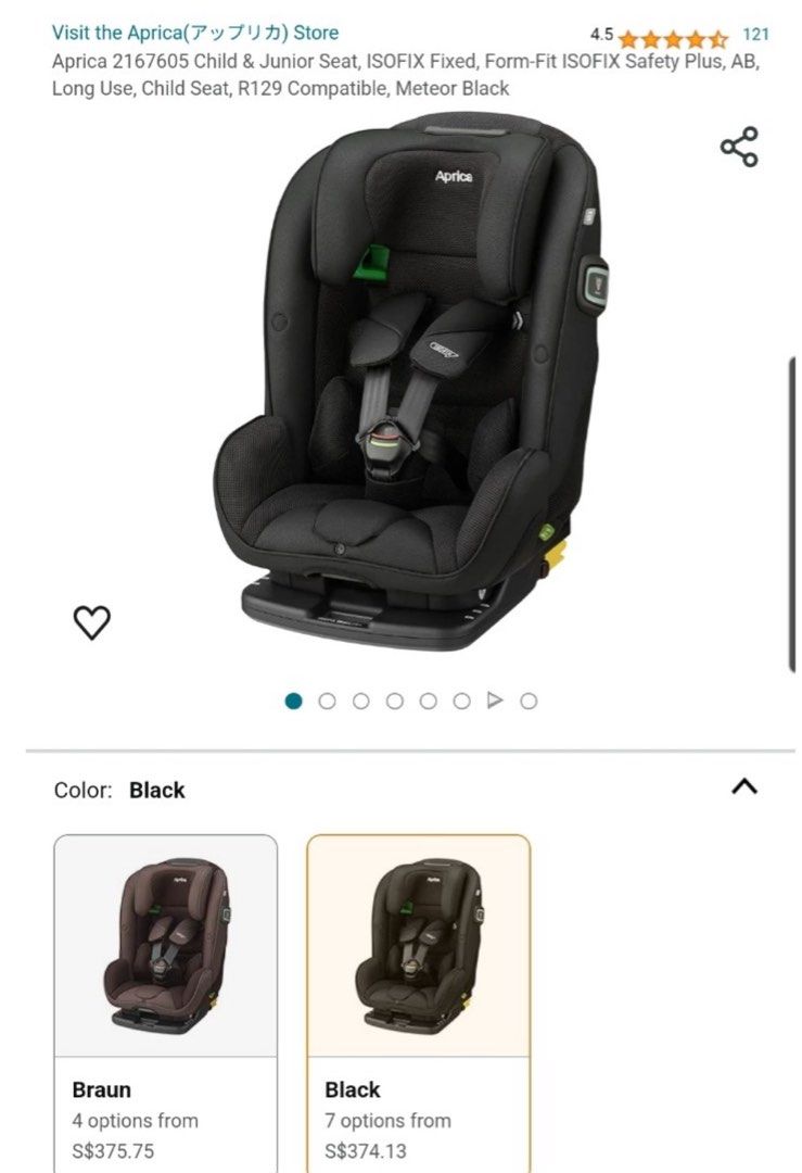 Aprica child and junior seat (isofix) on Carousell
