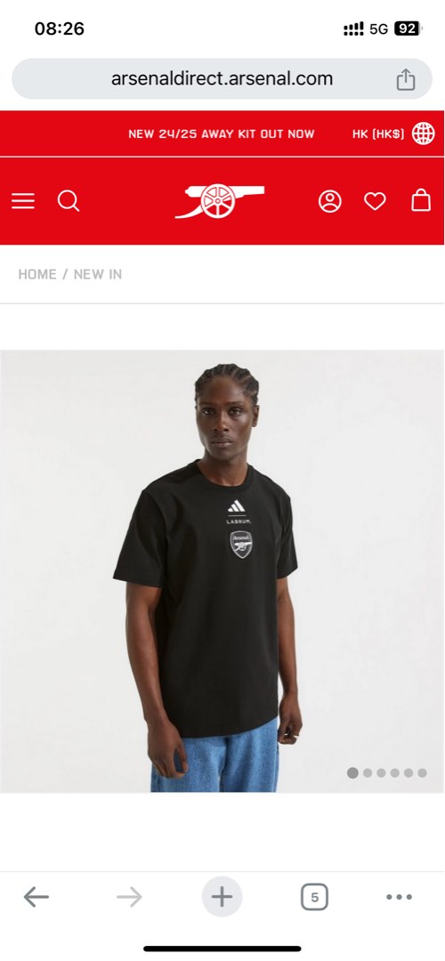 Arsenal x Labrum 24/25 Tee, 男裝, 上身及套裝, T-shirt、恤衫、有領衫 - Carousell