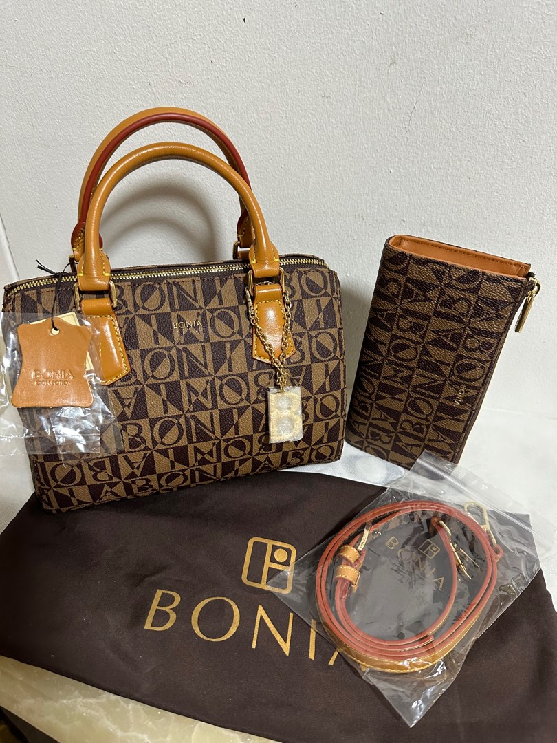 BONIA SPEEDY MONOGRAM SET WITH LONG WALLET, Luxury, Bags & Wallets on Carousell