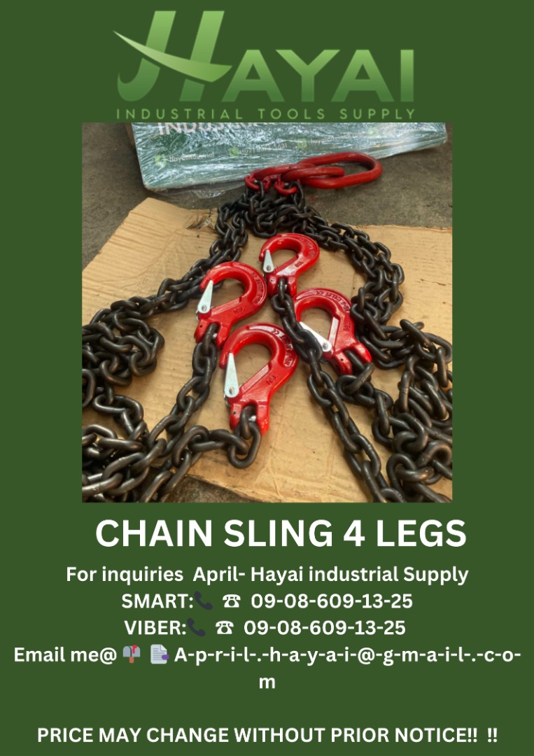 Chain sling 4 legs, Commercial & Industrial, Construction Tools ...