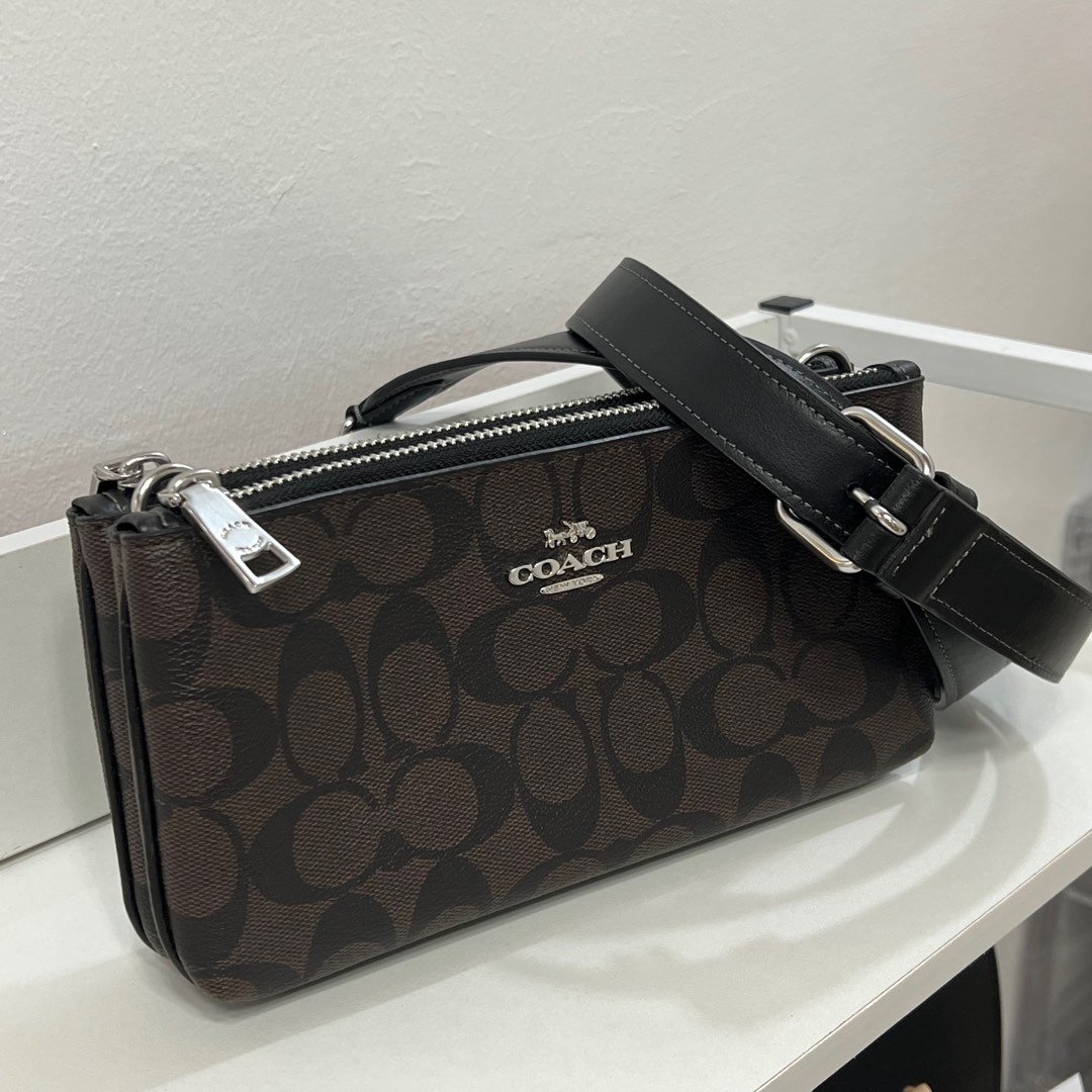 Coach double zip crossbody bag, Women's Fashion, Bags & Wallets, Cross ...