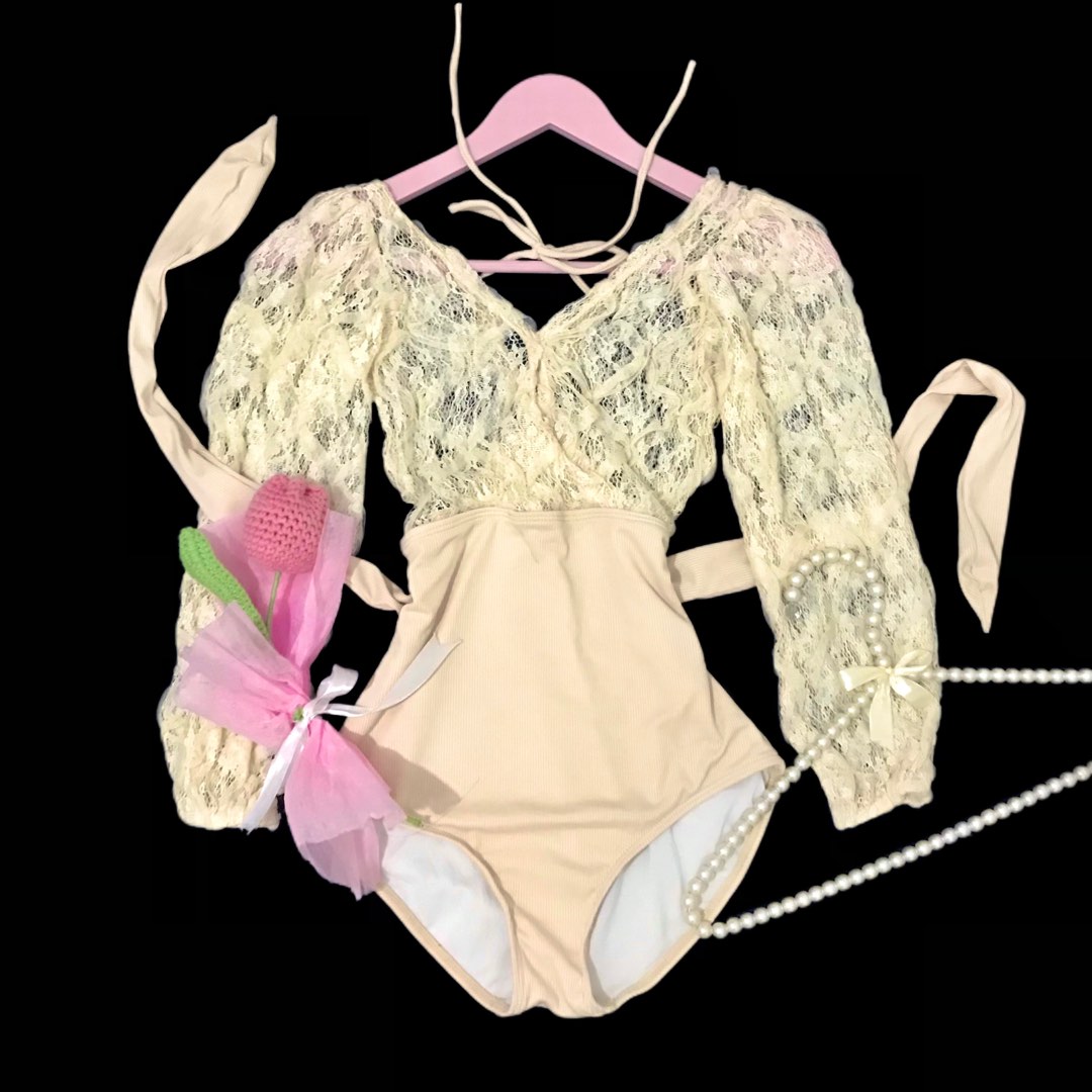 Coquette Fairy Mesh Laced Bodysuit, Women's Fashion, Dresses & Sets ...