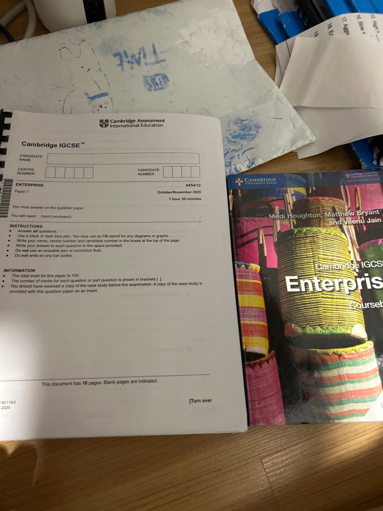Enterprise past year worksheet and coursebook, Hobbies & Toys, Books ...