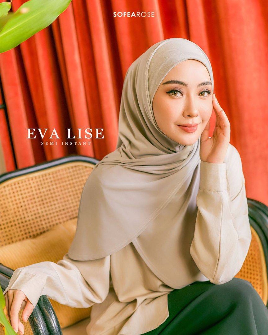 Eva Lise Semi Instant Hijab, Women's Fashion, Muslimah Fashion, Hijabs on Carousell