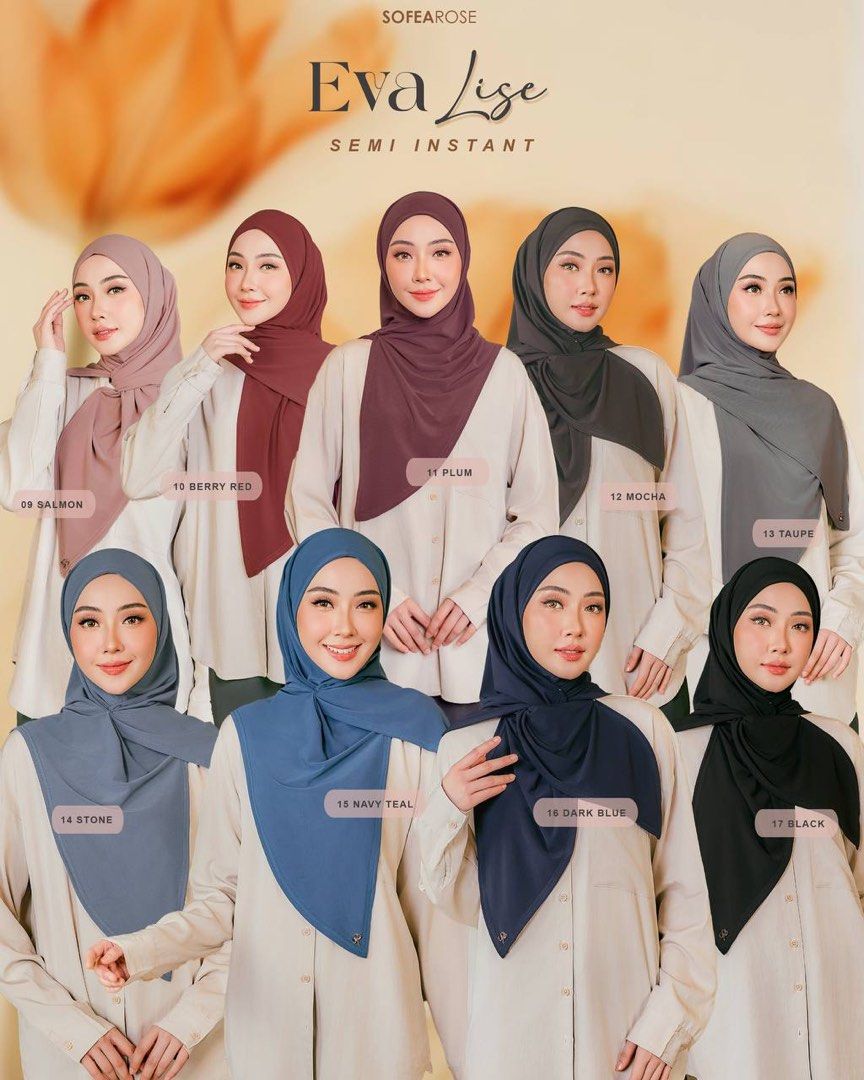 Eva Lise Semi Instant Hijab, Women's Fashion, Muslimah Fashion, Hijabs on Carousell