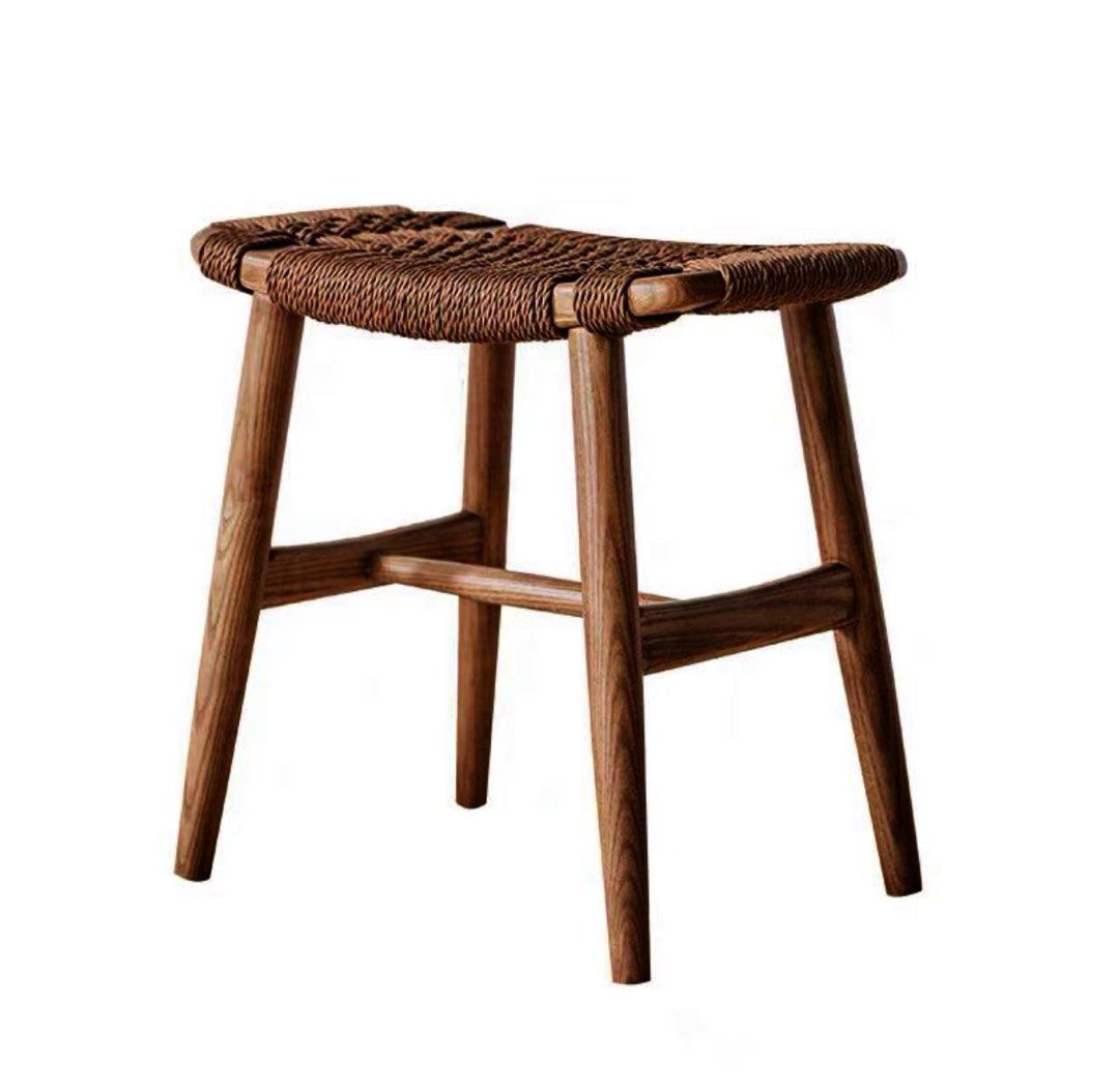 HASON Japandi Rope Woven Stool, Furniture & Home Living, Furniture ...
