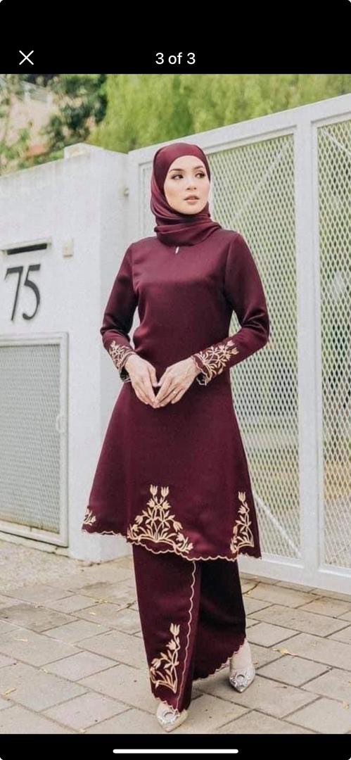 Hijabista Hub baju kurung satin, Women's Fashion, Muslimah Fashion ...