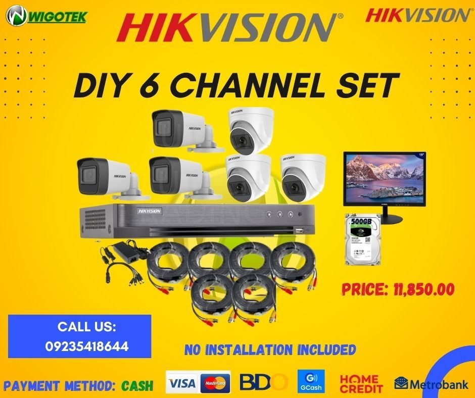 HIKVISION DIY 6 CHANNEL CCTV CAMERA COMPLETE SET PACKAGE, Furniture ...