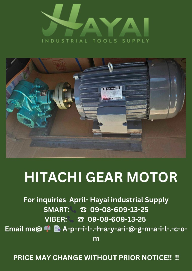 Hitachi gear motor, Commercial & Industrial, Construction Tools ...