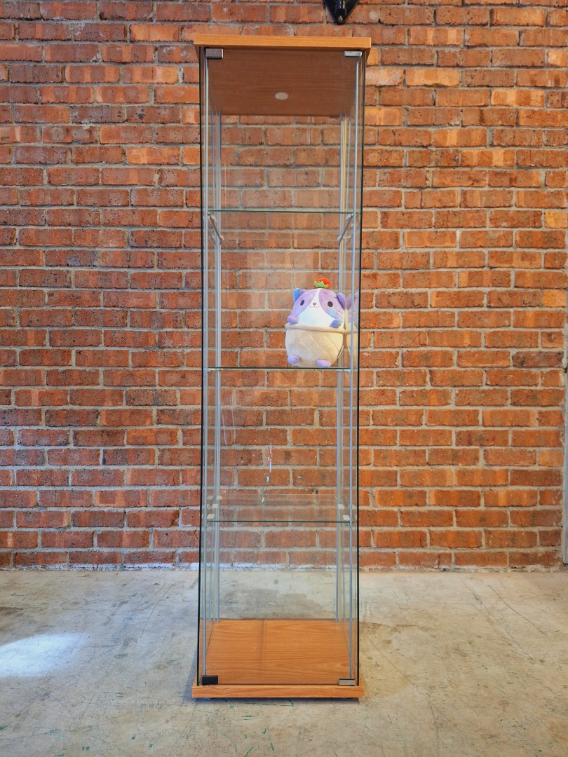 IKEA DETOLF Glass-door cabinet, brown, 43x37x163 cm | IKEA DETOLF ...
