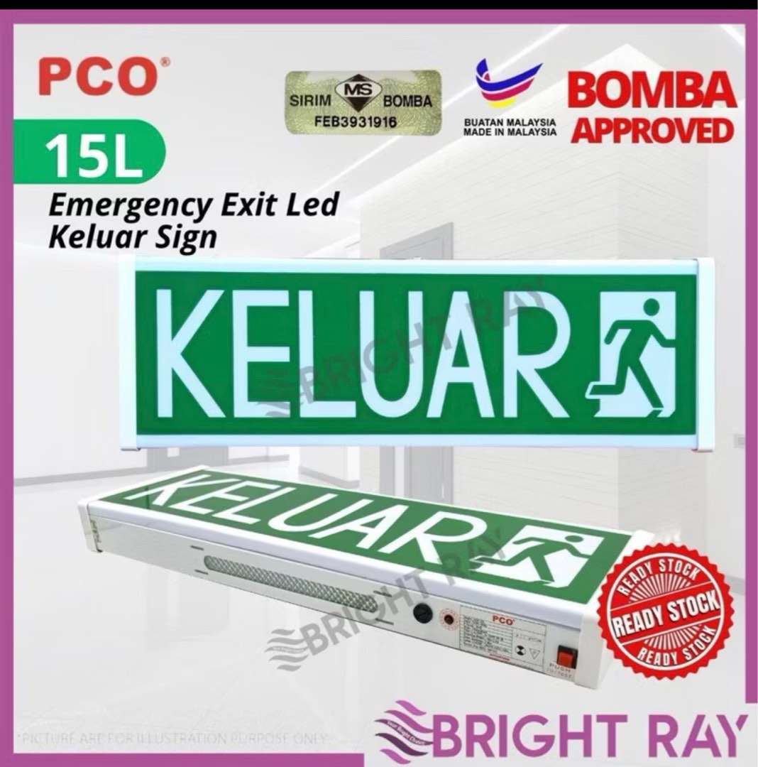 JM Led Emergency Keluar Sign (TR408),, TV & Home Appliances, Other Home ...