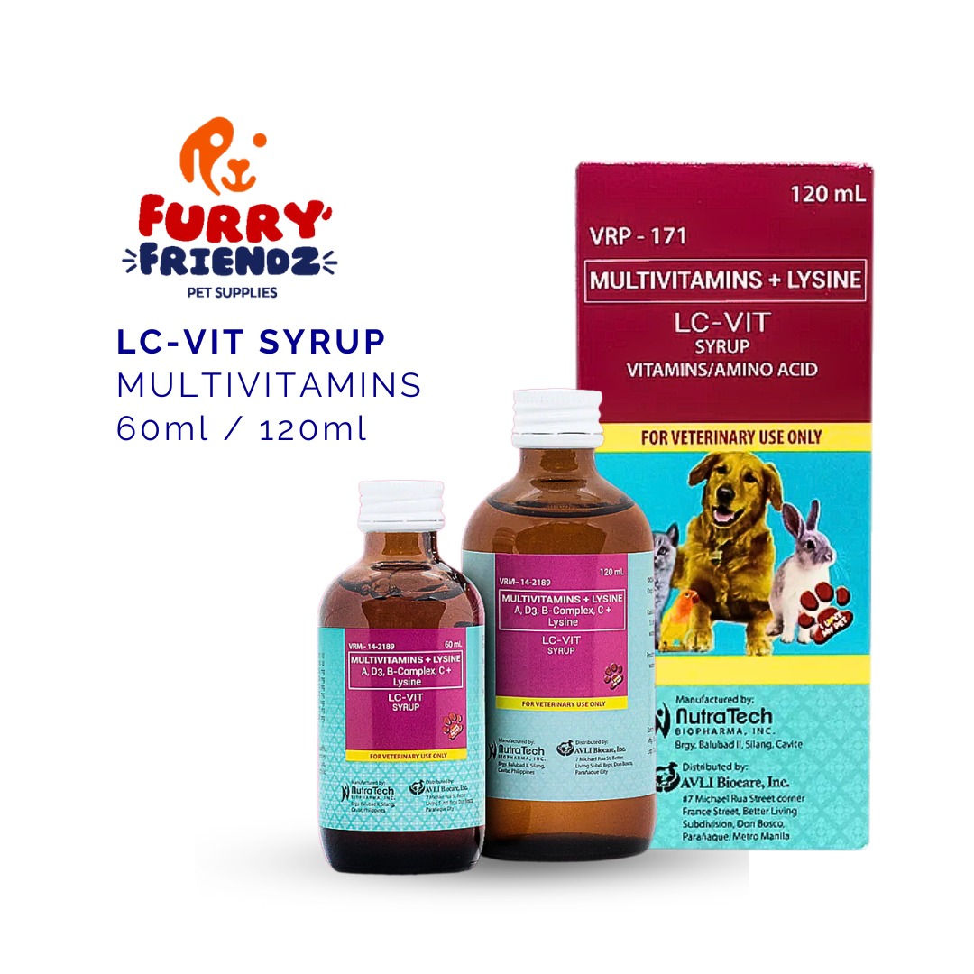 60ML LC-Vit Syrup Multivitamins + Lysine for Dogs and Cats by NutraTech ...