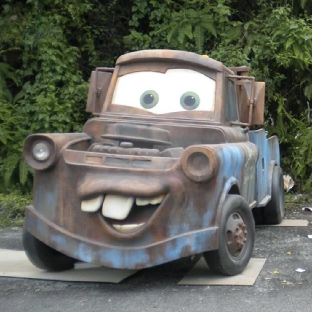 Life Size Disney Cars Pixar Tow Mater Sculpture Movie Character Statue ...