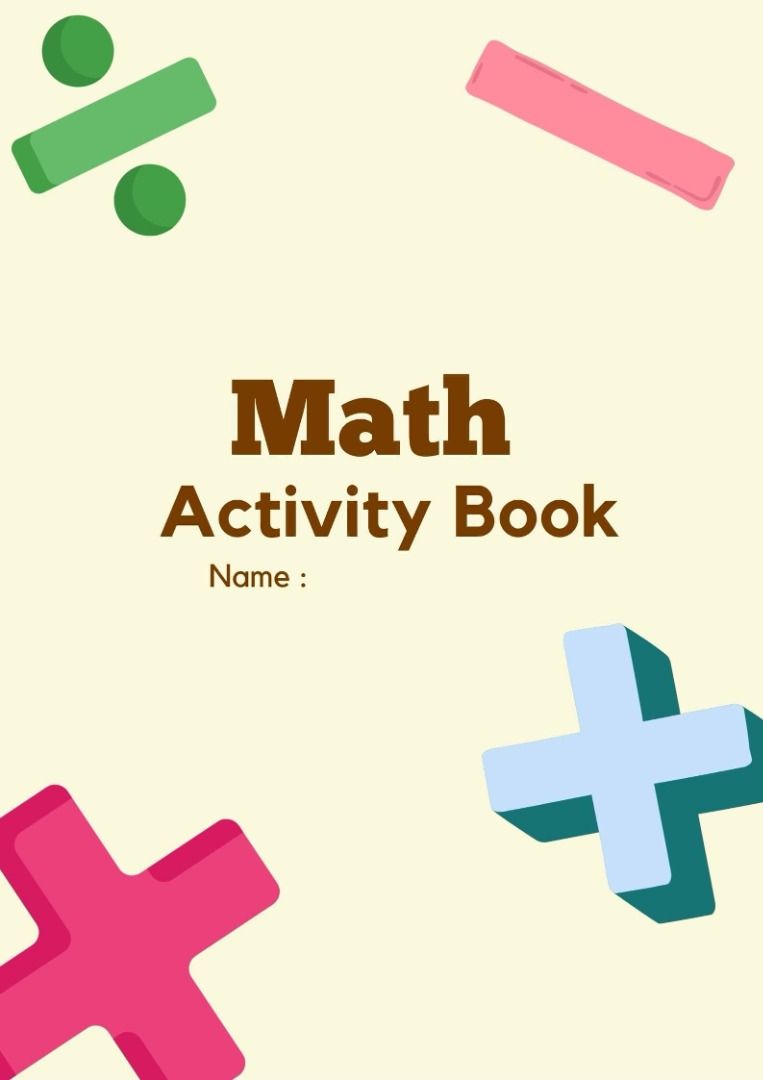 MATH Activity Book - Addition, Subtraction, Number Sense, Fill in the ...