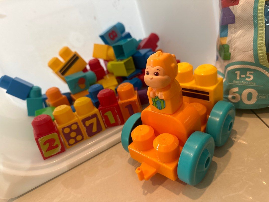 Mega Bloks 60 pcs (free number set), Babies & Kids, Infant Playtime on ...