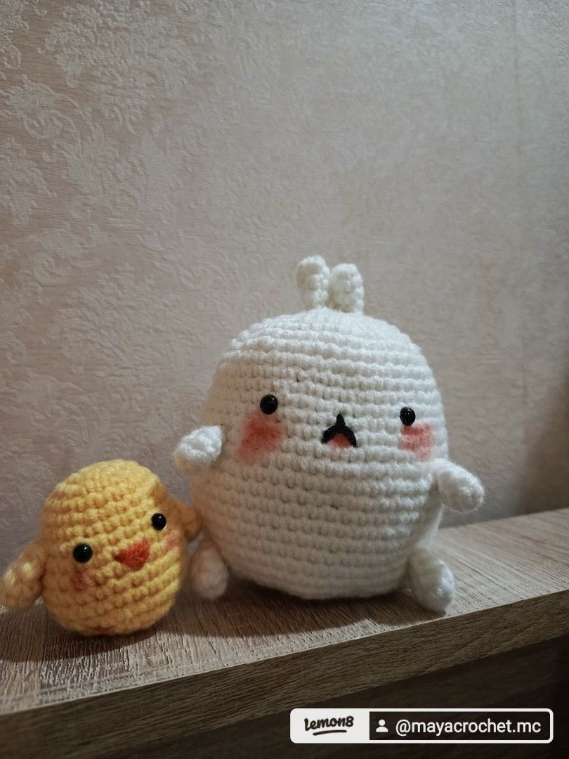 Molang and piu piu crochet dolls toy handmade, Hobbies & Toys ...