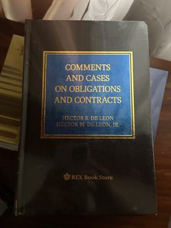 WITH FREE NOTES - The Law on Obligations and Contracts 12th Edition by ...