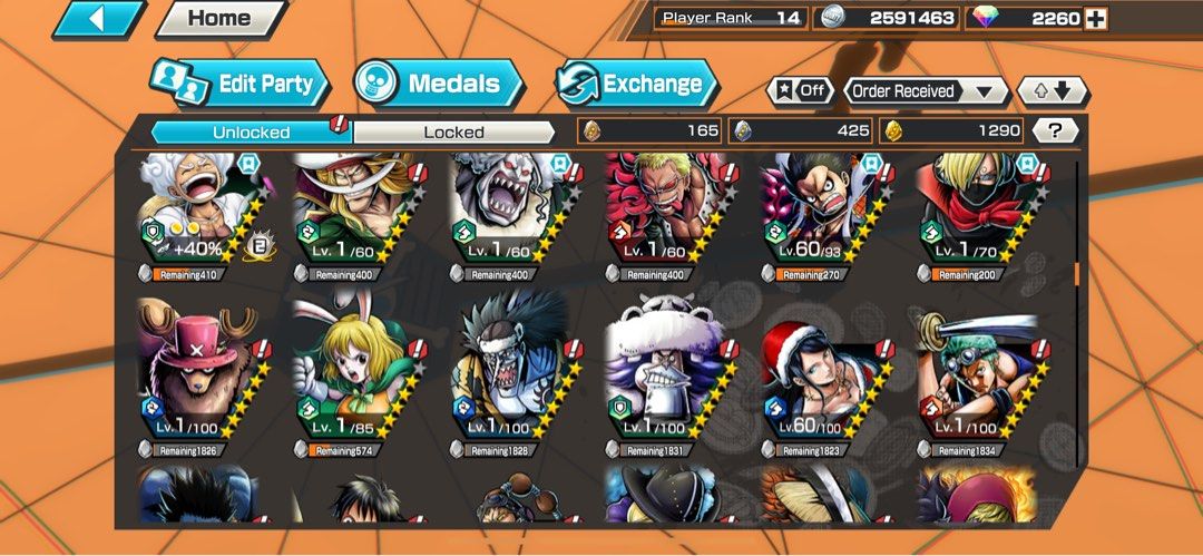 One Piece Bounty Rush G5 Luffy, roger account, Video Gaming, Video ...