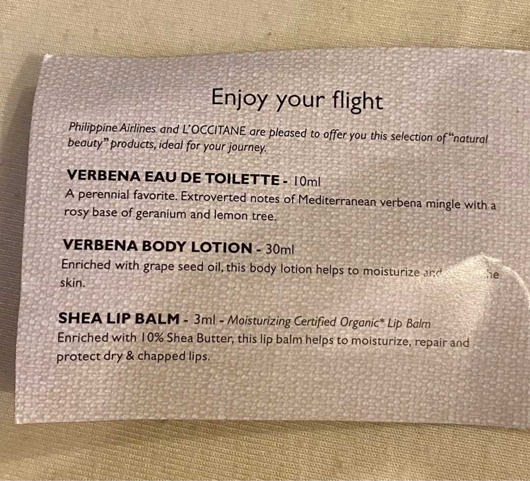 PAL Philippine Airlines x L’Occitane en Provence Business Class ...