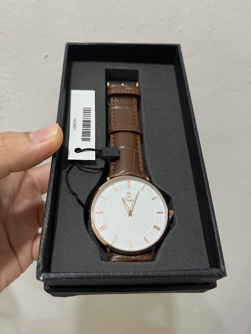 Parlent Watch Brown Leather strap, Men's Fashion, Watches & Accessories ...