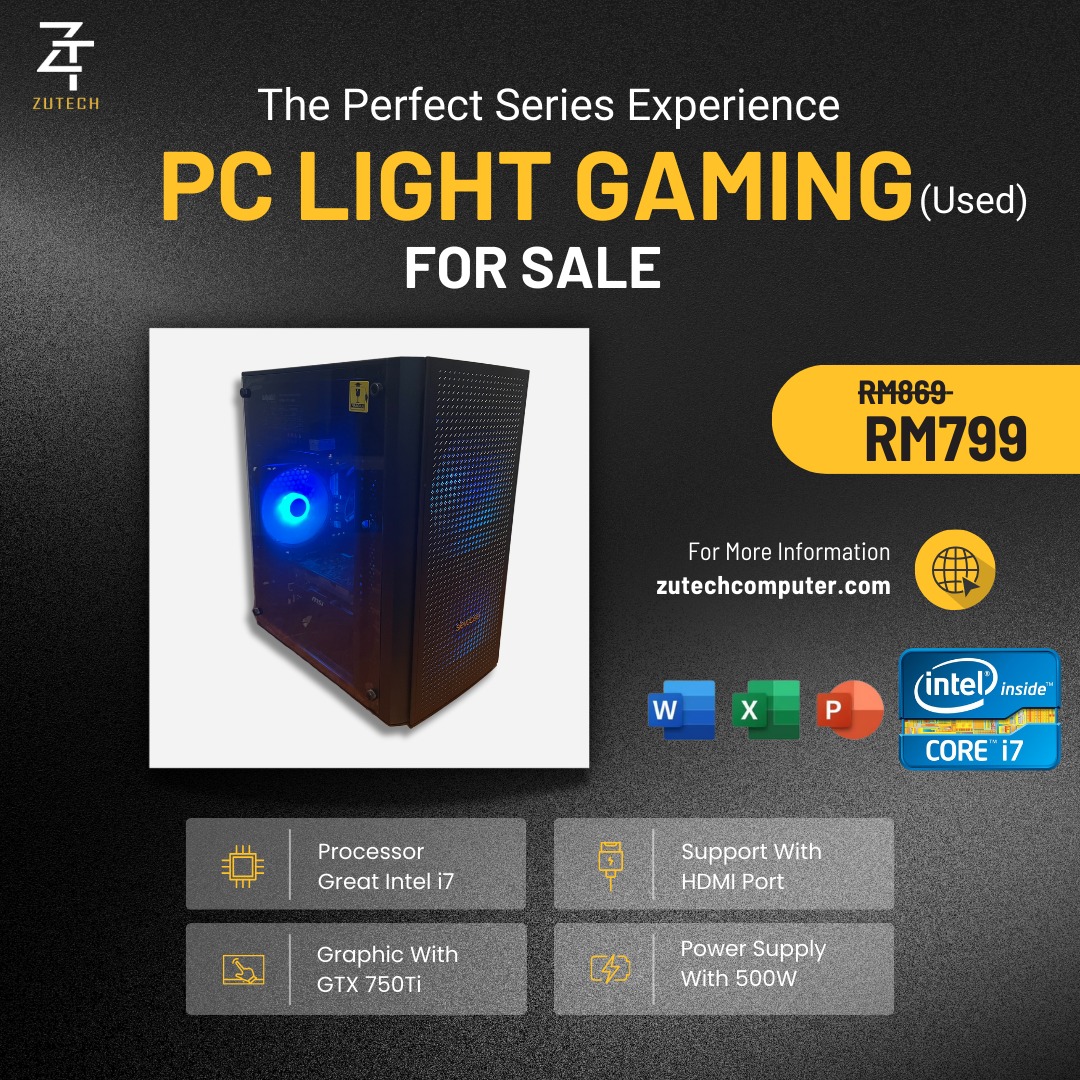 PC LIGHT GAMING INTEL I7 512GB SSD 8GB RAM, Computers & Tech, Desktops ...