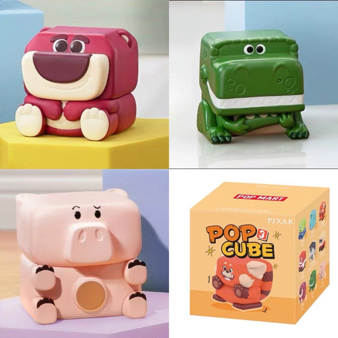 PIXAR POP CUBE 1, 2 , 3 POPMART / FULL SET / SINGLE BLIND BOX / ABLE TO ...