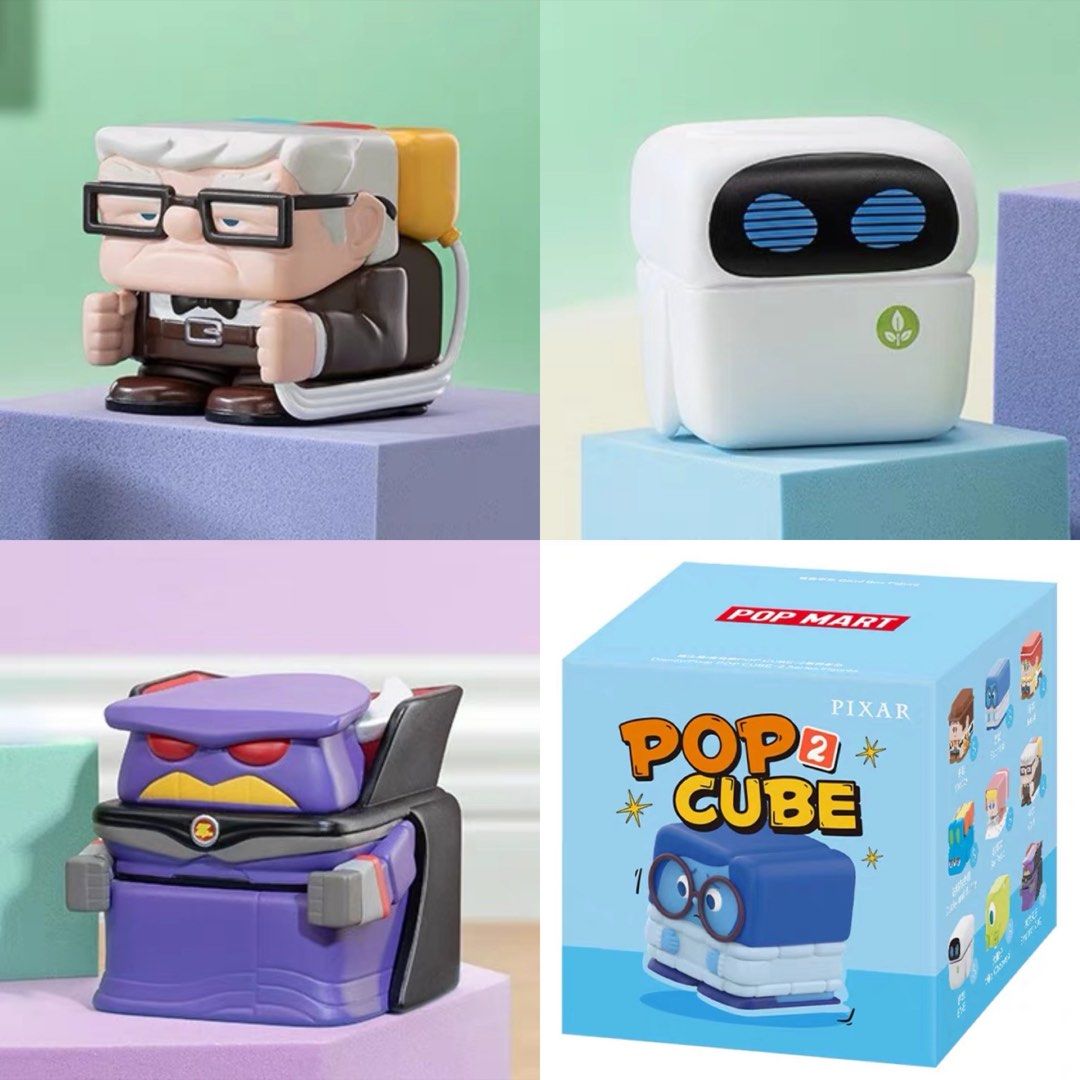 PIXAR POP CUBE 1, 2 , 3 POPMART / FULL SET / SINGLE BLIND BOX / ABLE TO ...