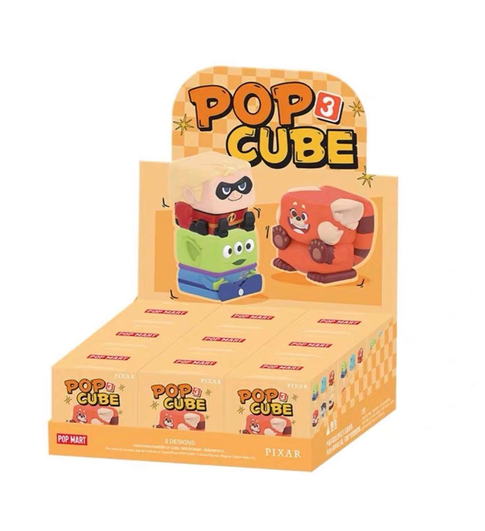 PIXAR POP CUBE 1, 2 , 3 POPMART / FULL SET / SINGLE BLIND BOX / ABLE TO ...