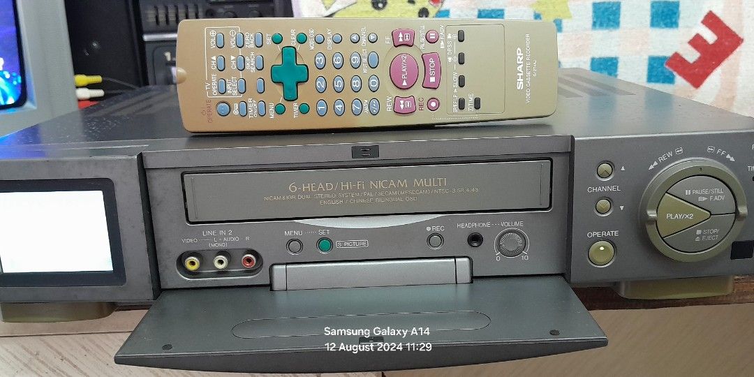 SHARP 6HEAD HI-FI STEREO WITH TFT LCD MONITOR VCR/VHS/Video Cassette Player/Recorder, TV & Home ...