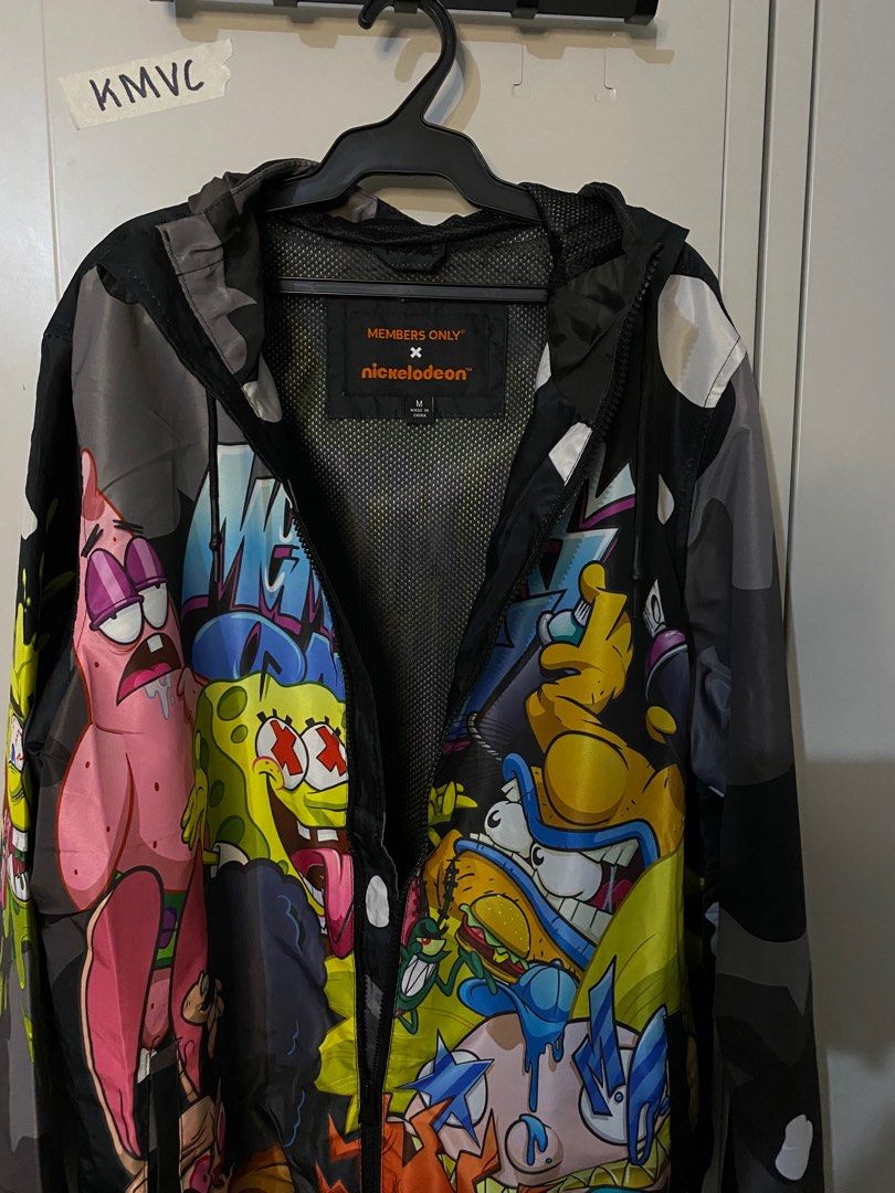 Spongebob Members Only Nickelodeon Jacket, Men's Fashion, Coats ...
