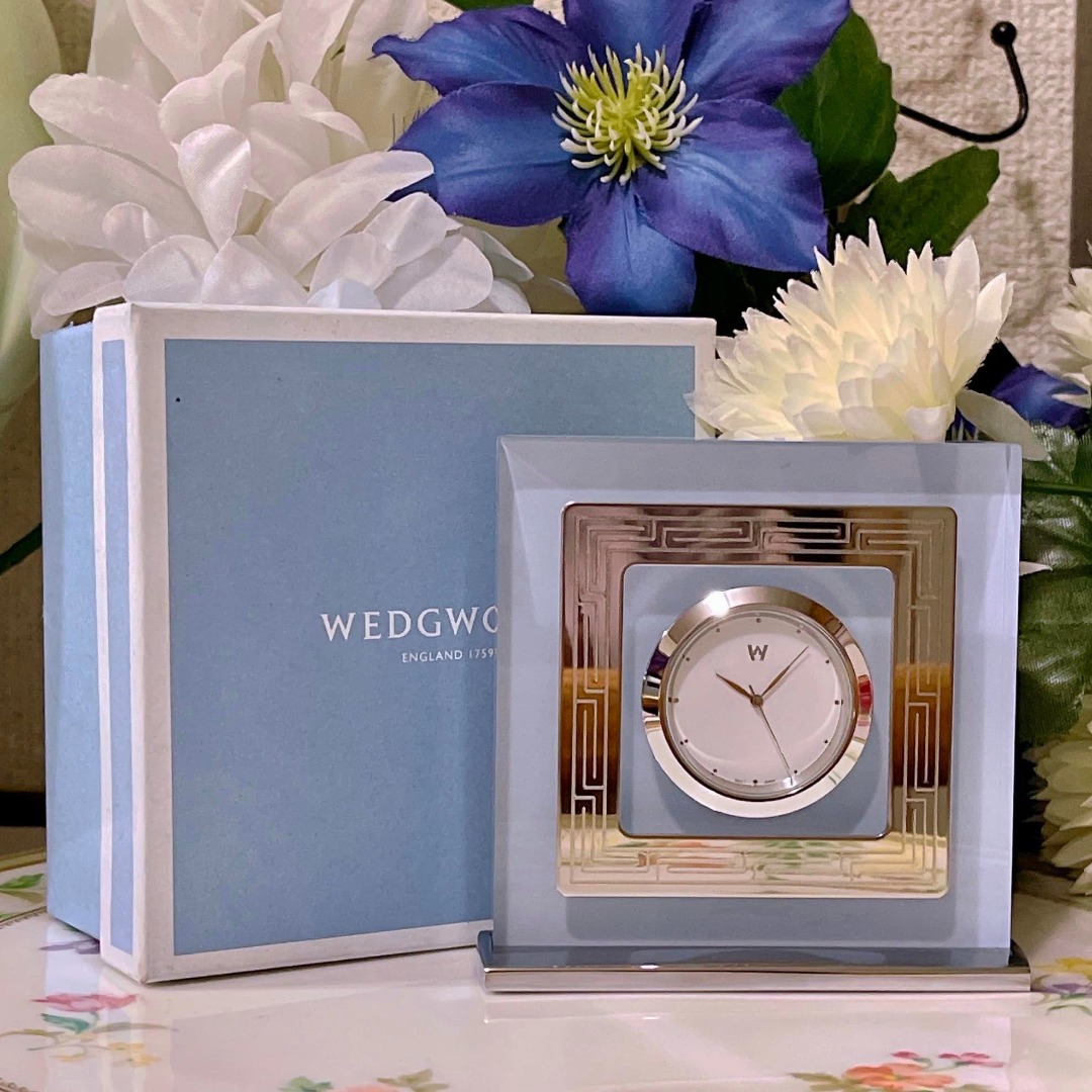 The Perfect Gift WEDGWOOD Intergrio Greek Key Pattern Neo Clock Blue ...