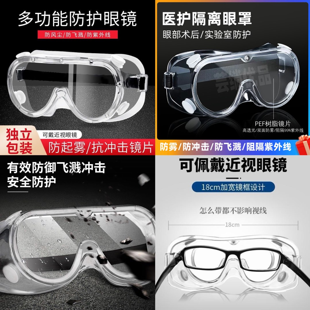 Transparent Safety Goggle Anti Impact Anti Chemical Splash Clear Eye ...