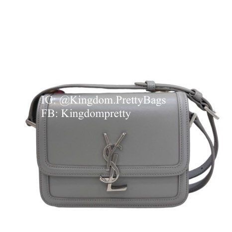 YSL Saint Laurent Solferino Small Box Flap Bag in Grey Monogram Silver ...