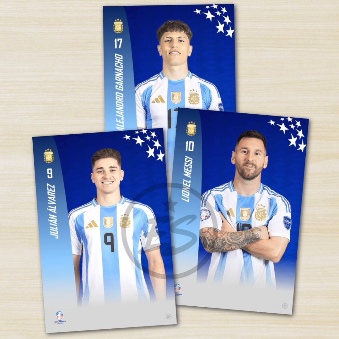 Argentina Copa America 2024 Official Portrait Digital Football Fan Gift ...