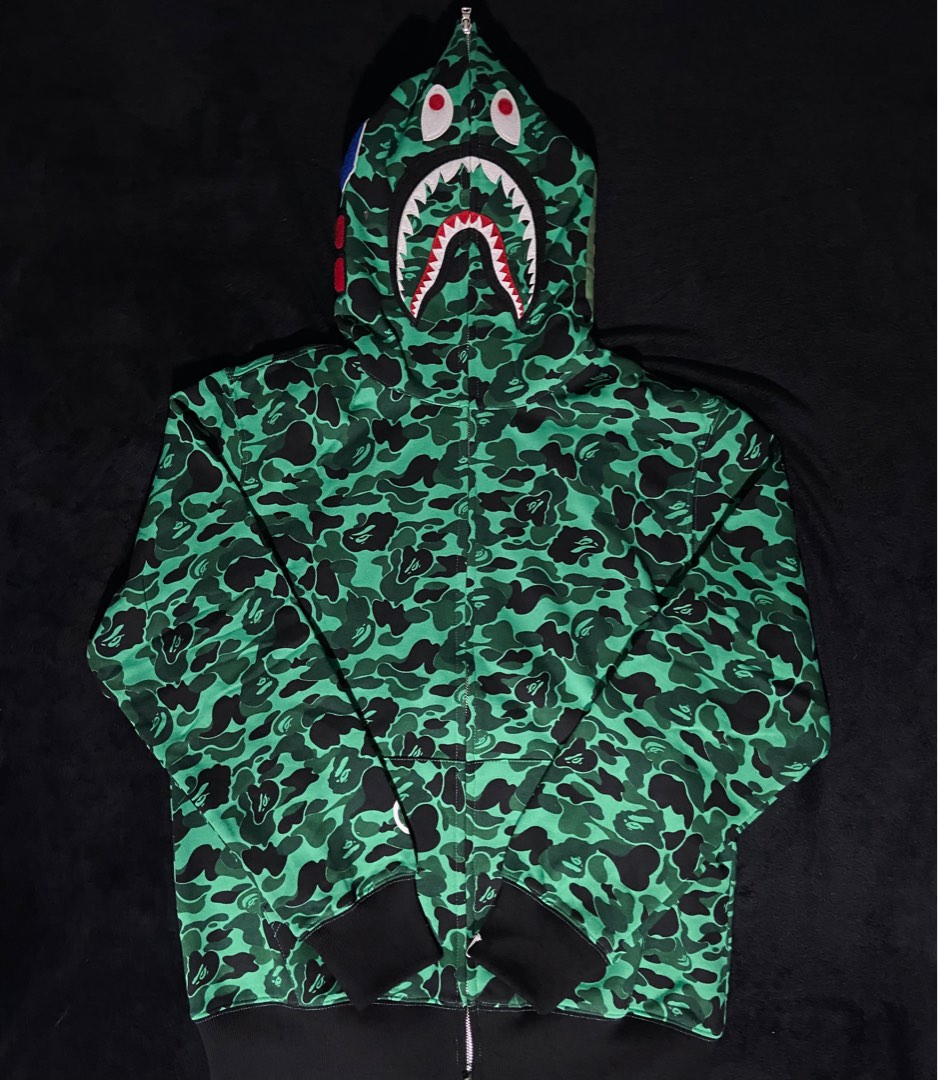BAPE SHIBUYA CITY CAMO SHARK RELAXED FIT FULL ZIP HOODIE, Men's Fashion ...