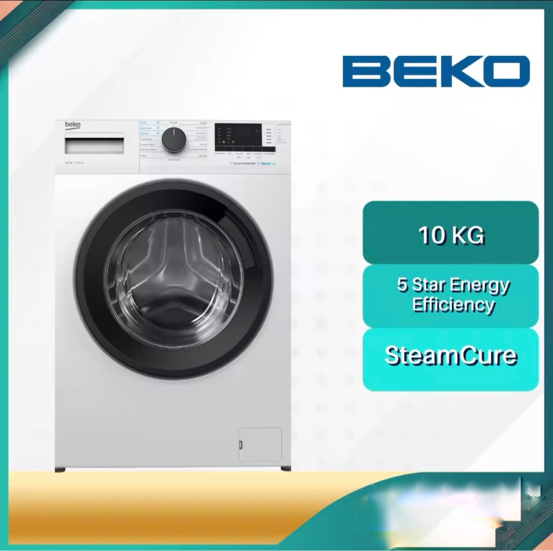 Beko 10KG Front Load Inverter ProSmart Washing Machine WCV10614XB0STW ...