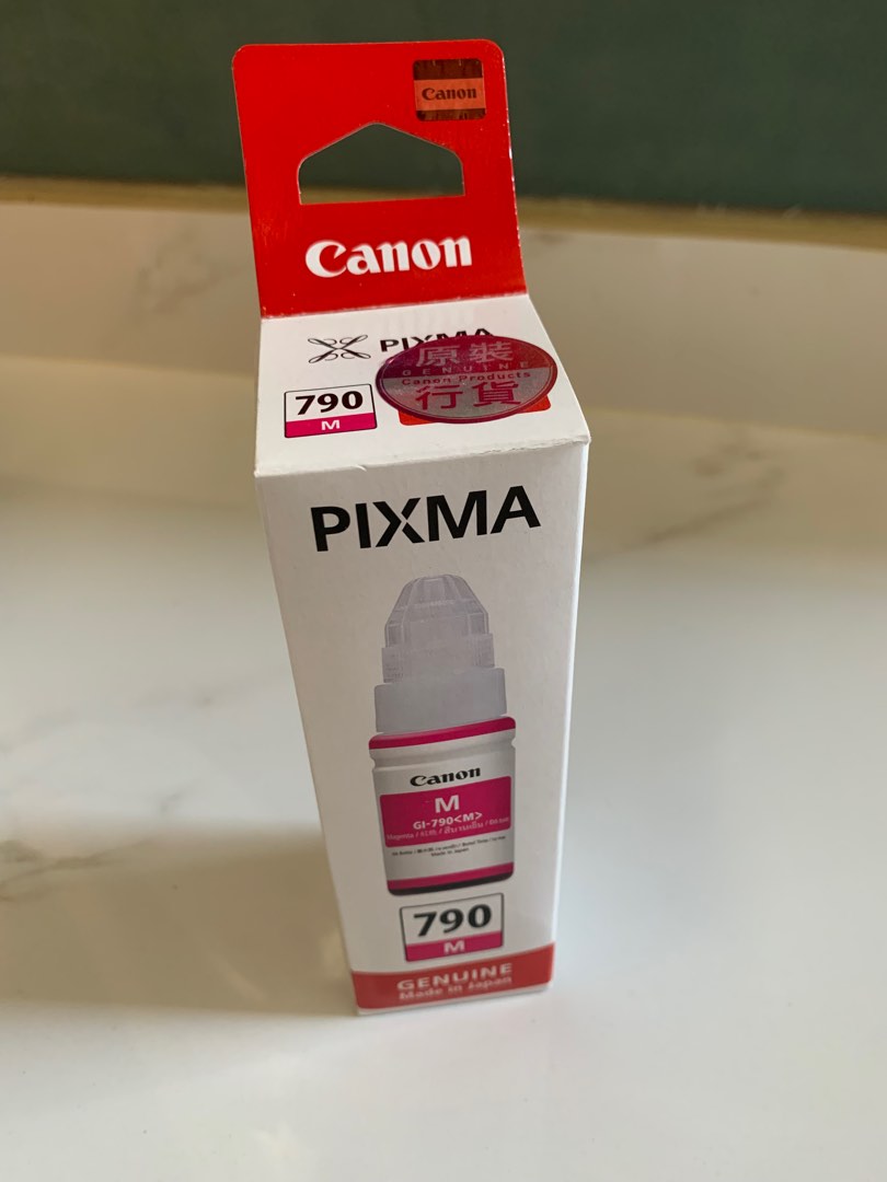 Canon PIXMA GI-790 M 原裝行貨 洋紅色墨水瓶, 電腦＆科技, 打印機及影印機 - Carousell