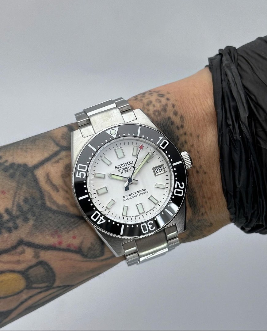 Custom Seiko Mod 40mm White 62Mas Re-Issue Automatic Watch, Men's ...