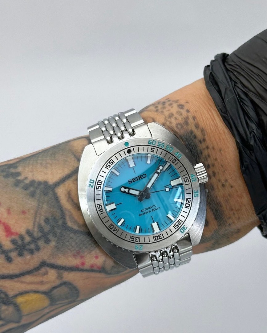Custom Seiko Mod 44mm Lake Blue Doxa Automatic Watch, Men's Fashion ...